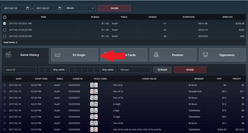 How do I view the profit graph on Ggpokerok? | Poker Theory | Pokerenergy