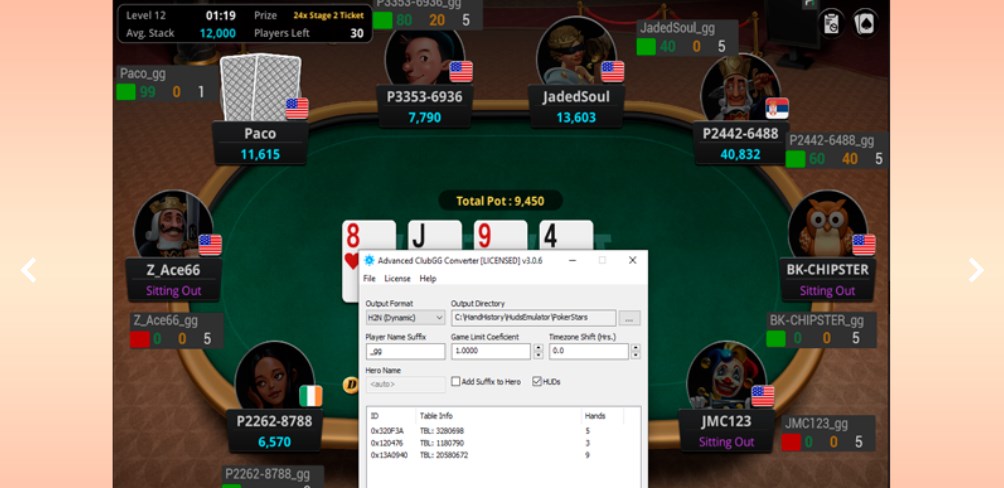 Advanced ClubGG Converter | Poker software | Pokerenergy